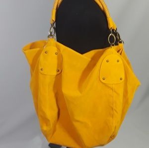 Bags | Oversized Faux Suede Handbag Mustard Color | Poshmark